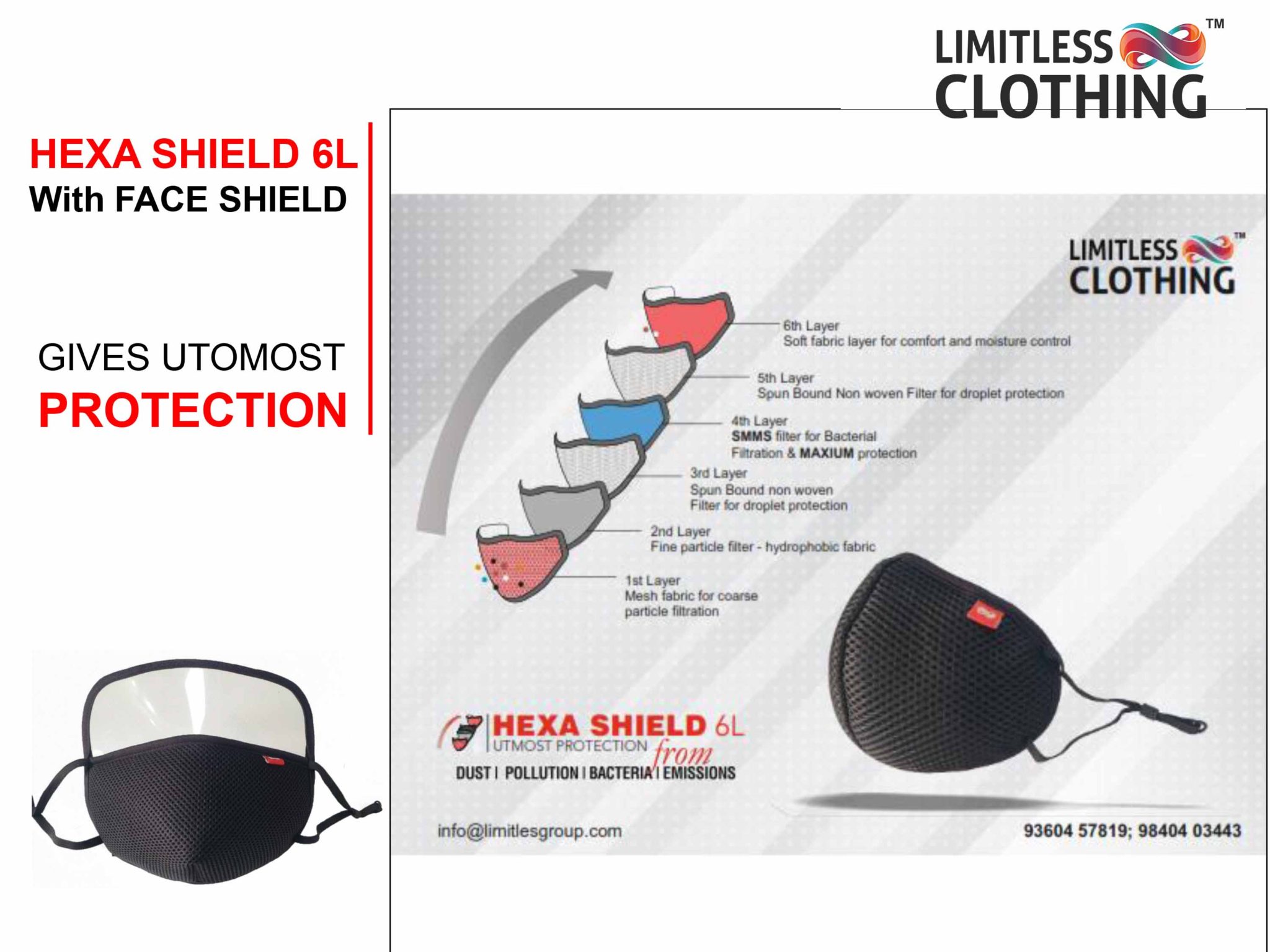 HEXA FACE SHIELD FABRIC MASK – Limitless Clothing